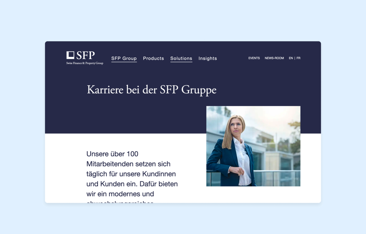 Neue TYPO3 Website für die SFP Group
