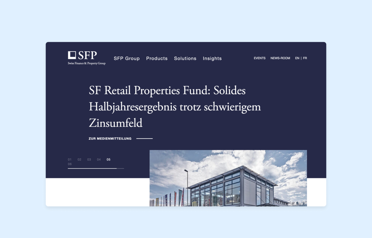 Neue TYPO3 Website für die SFP Group